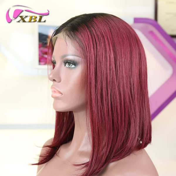 1b99j Ombre Burgundy Bob Wig Lace Front Wigs – XBL Hair