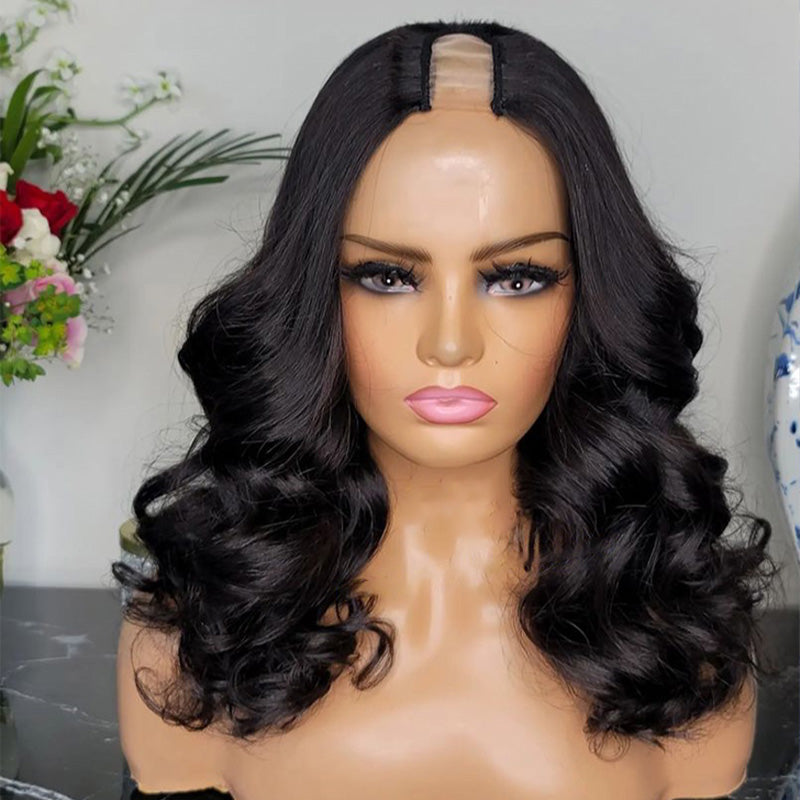 XBL Hair 250% High Density Glueless U Part Wig Body Wave Human Hair Wi