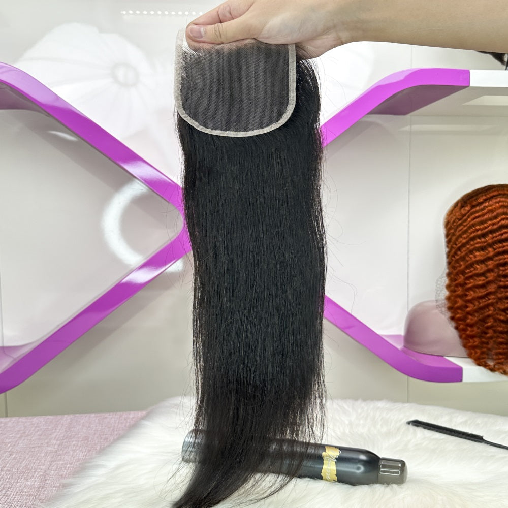 XBL Hair 4x4 HD Lace Cloure Straight Small Knots 100% Human Hair