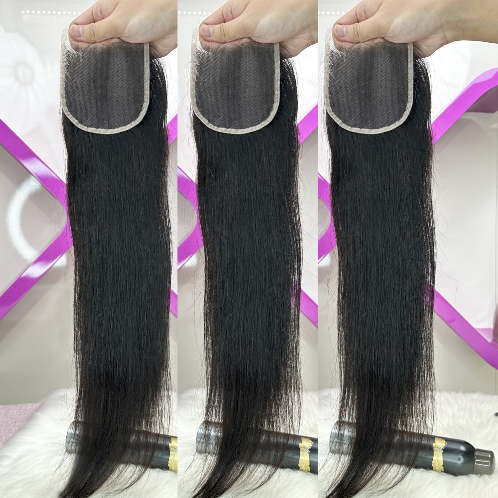 XBL Hair 4x4 HD Lace Cloure Straight Small Knots 100% Human Hair