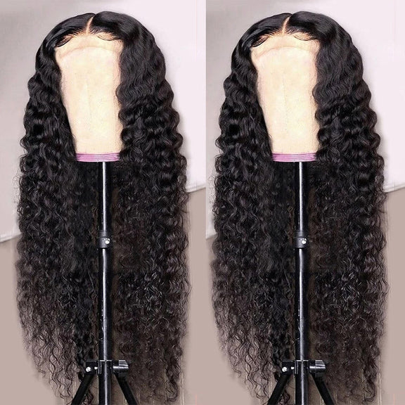 XBL Hair 4x4/5x5/6x6 HD Lace Bleached Knots Closure Wigs Deep Wave Wig